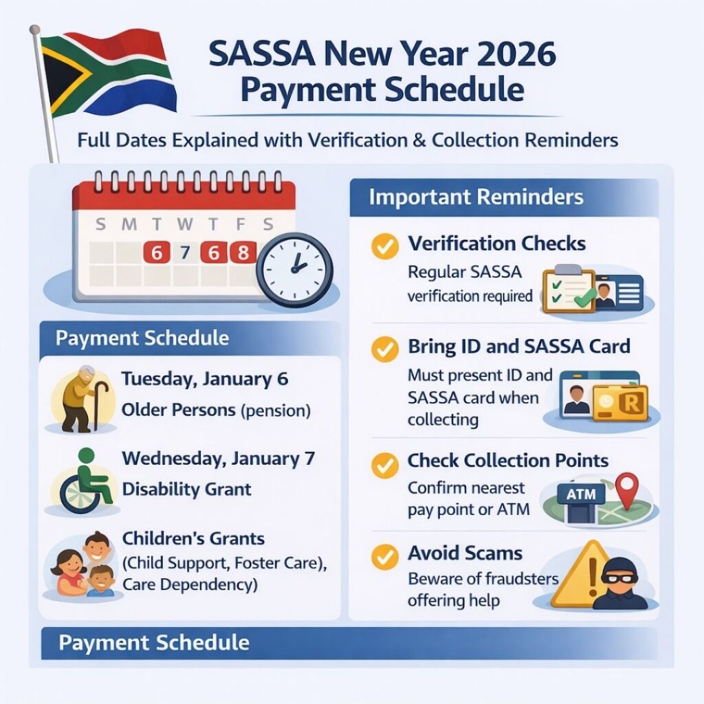SASSA New Year 2026 grant payment schedule full dates explained with ...